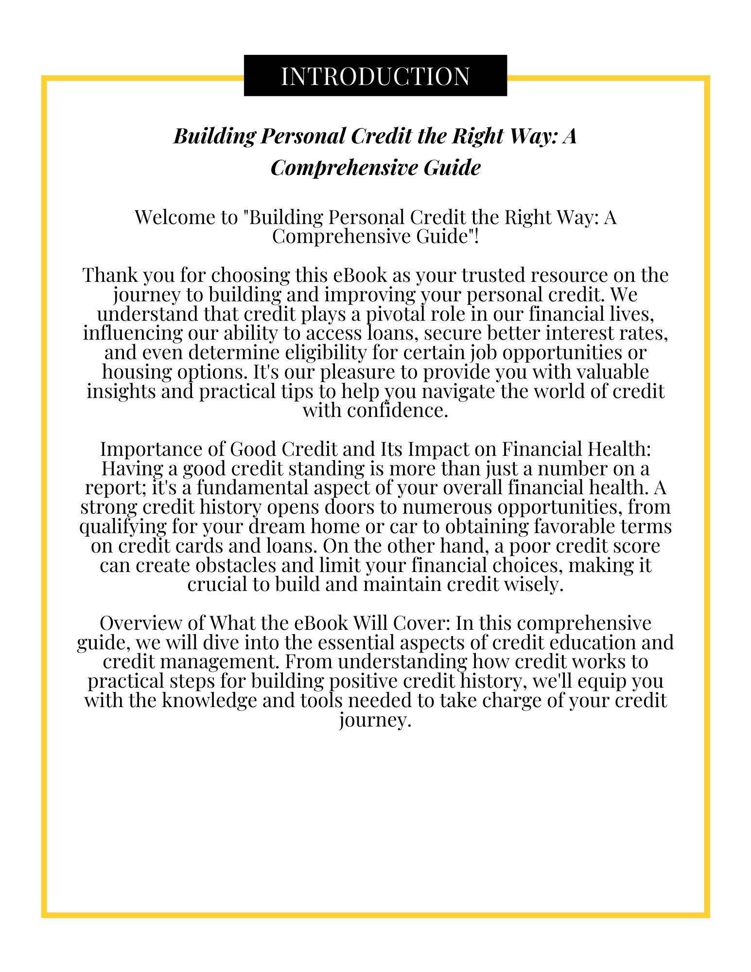 Credit Building Ebook for Personal Credit RESELL, Editable, Canva ...