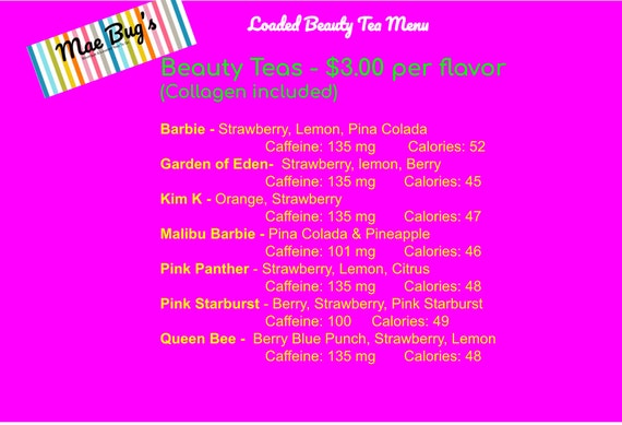 Loaded Beauty Boosted Tea Mixes Healthy Vitamin Tea - Etsy