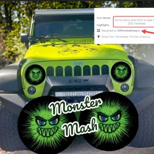 Zombies, Monsters & Hazard Series Headlight Decals - Etsy