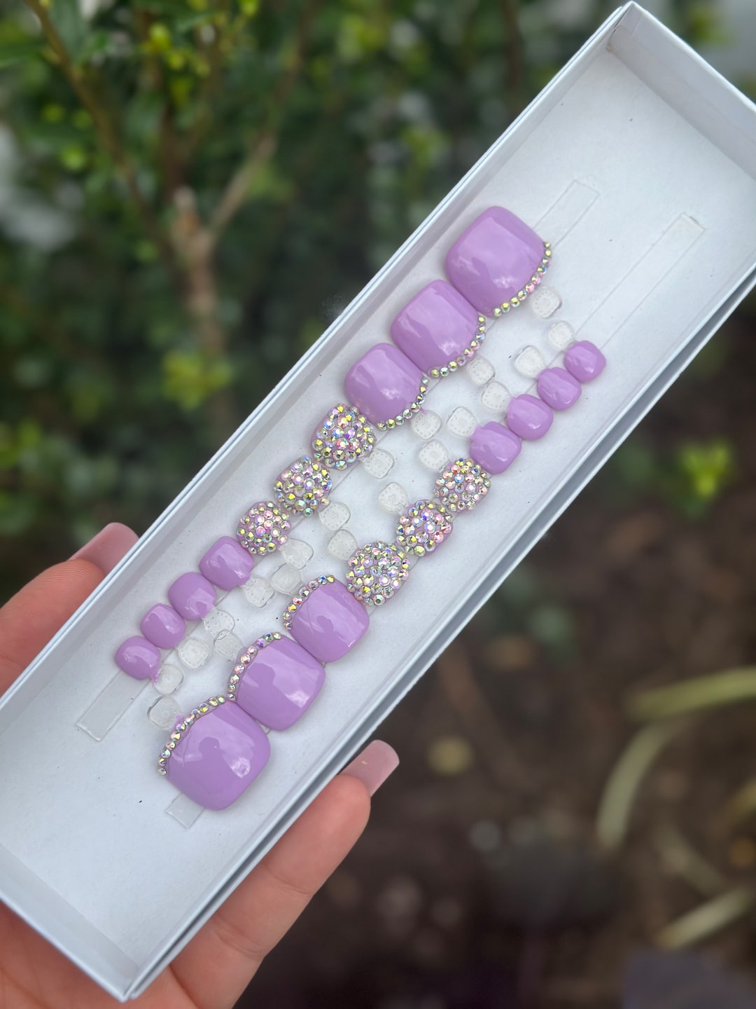 DIY Pedicure, Press on Toe Nails, Purple Toe Nails, Press on Toes ...