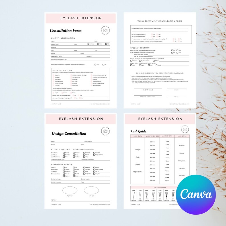 Editable Eyelash Extensions Consent Form Patch Test Consent - Etsy