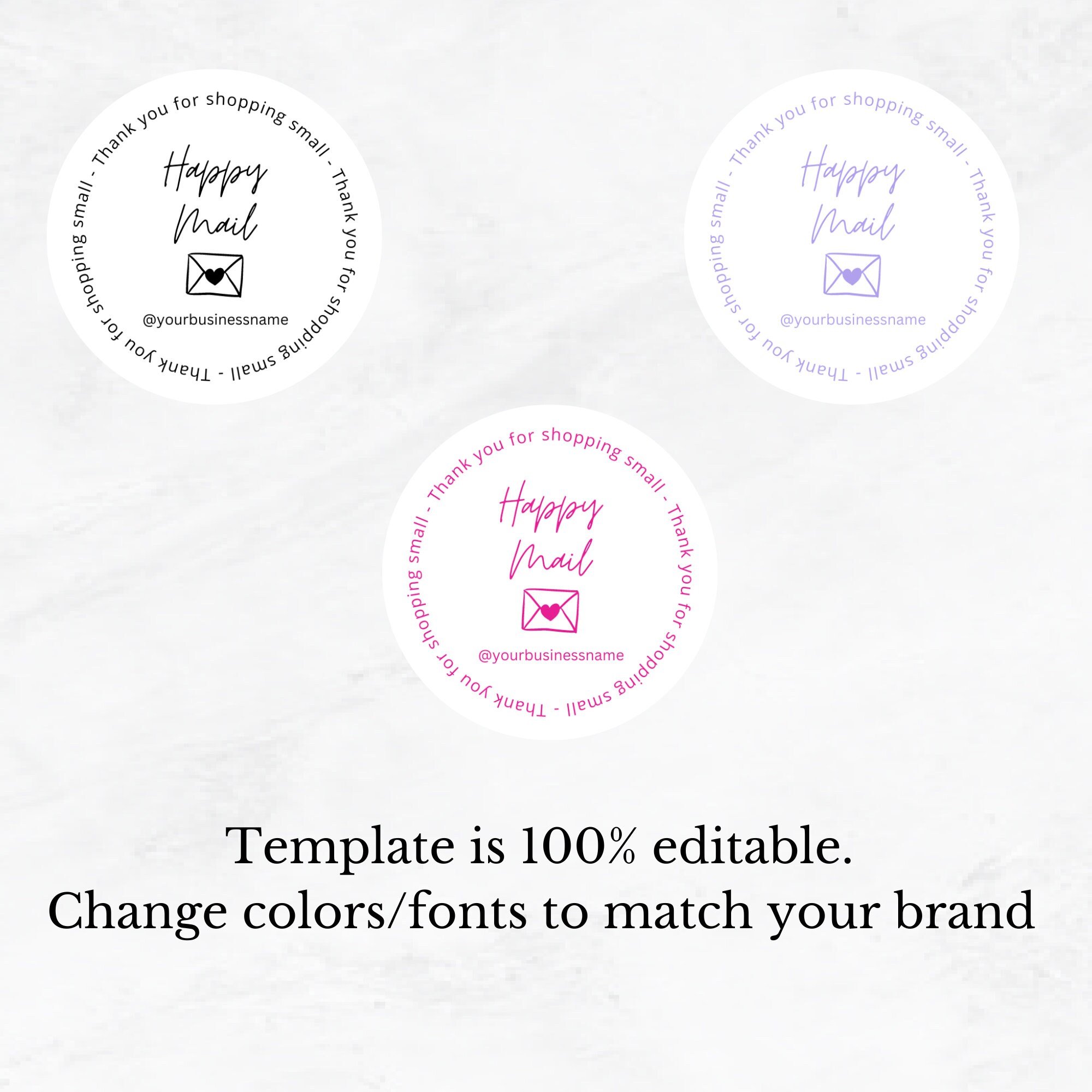 Editable Happy Mail Labels Custom Thank You Labels Custom - Etsy