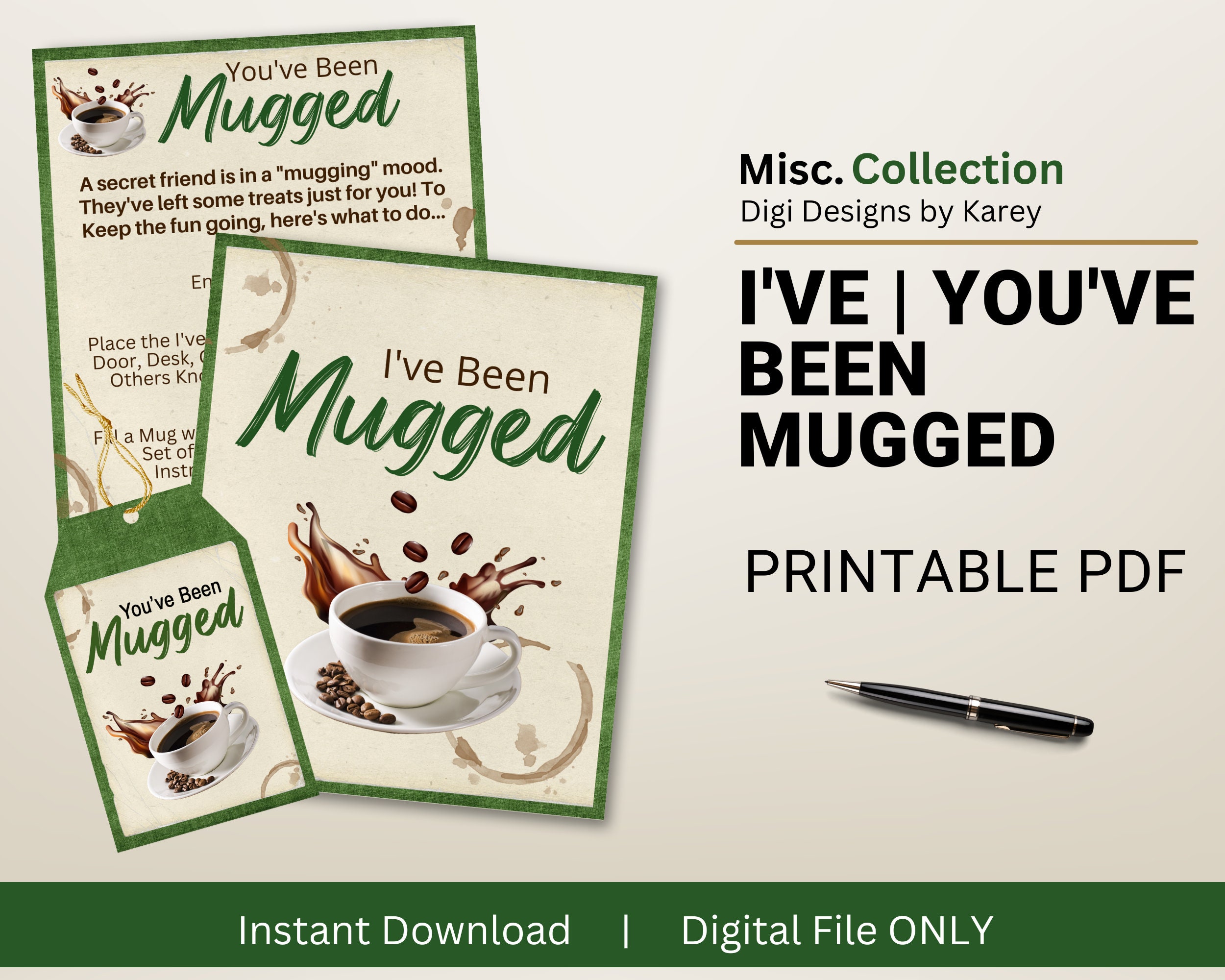 PRINTABLE PDF | You've Been Mugged | I've Been Mugged | Holiday Game ...