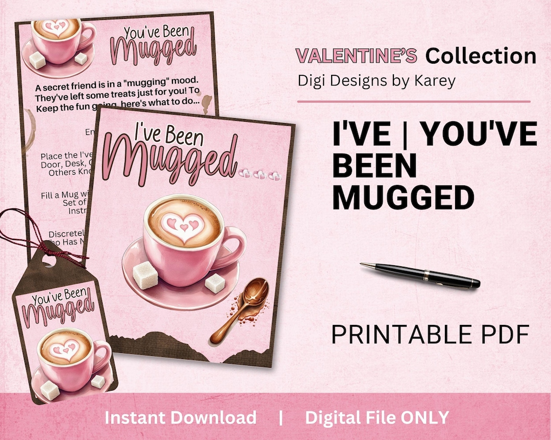 PRINTABLE PDF | You've Been Mugged | I've Been Mugged | Coffee Mug Game ...