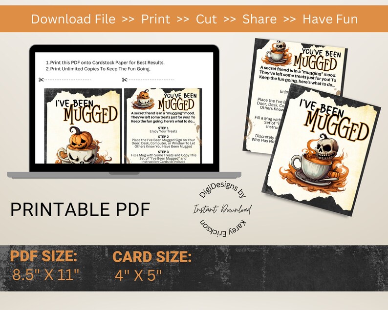 PRINTABLE PDF | You've Been Mugged | I've Been Mugged | Coffee Mug Game ...