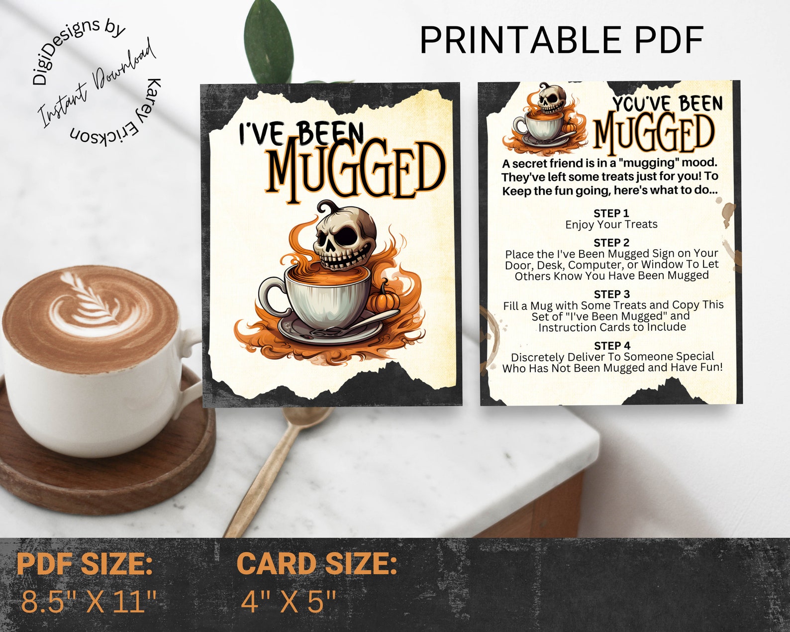 PRINTABLE PDF | You've Been Mugged | I've Been Mugged | Coffee Mug Game ...