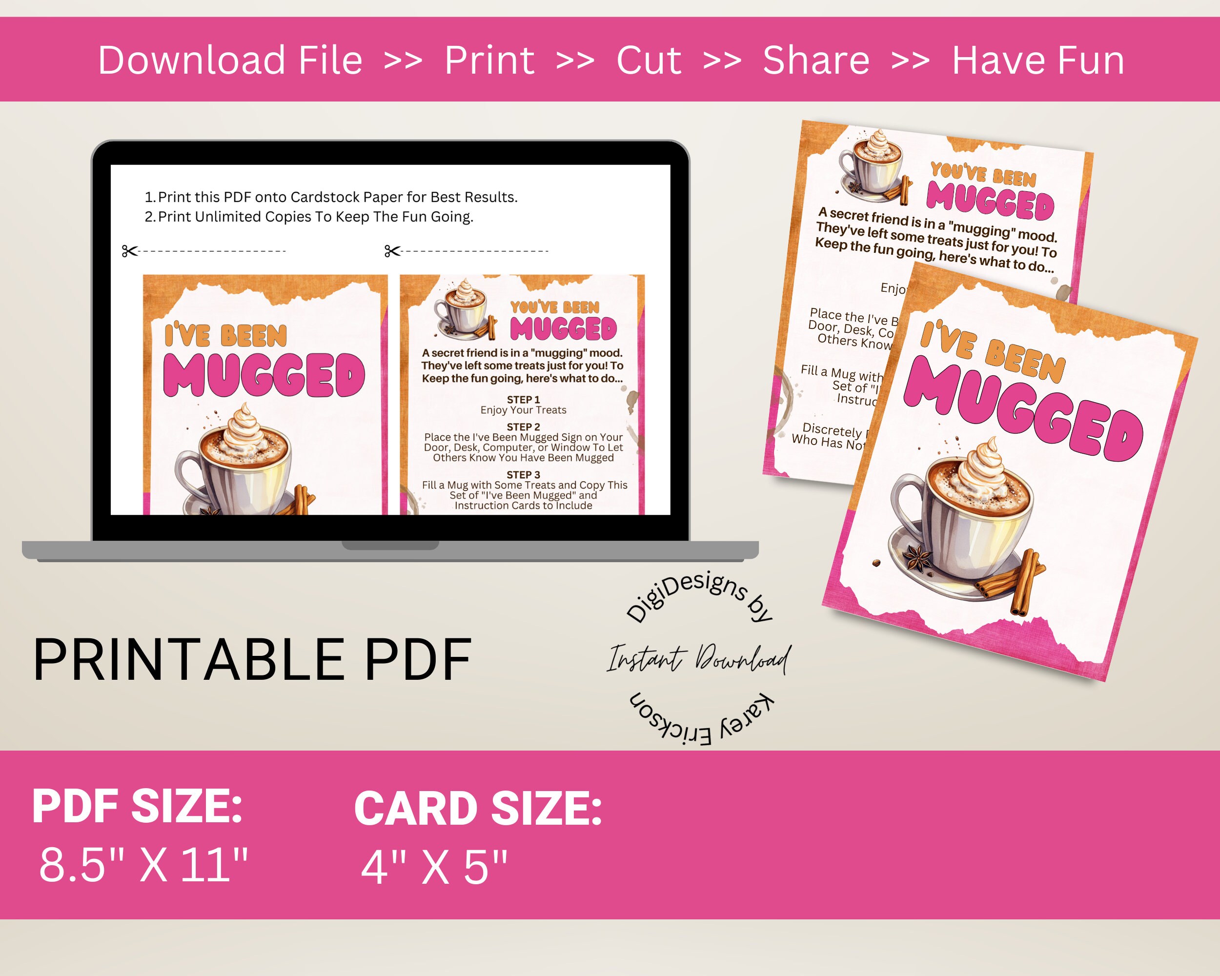 PRINTABLE PDF | You've Been Mugged | I've Been Mugged | Coffee Mug Game ...