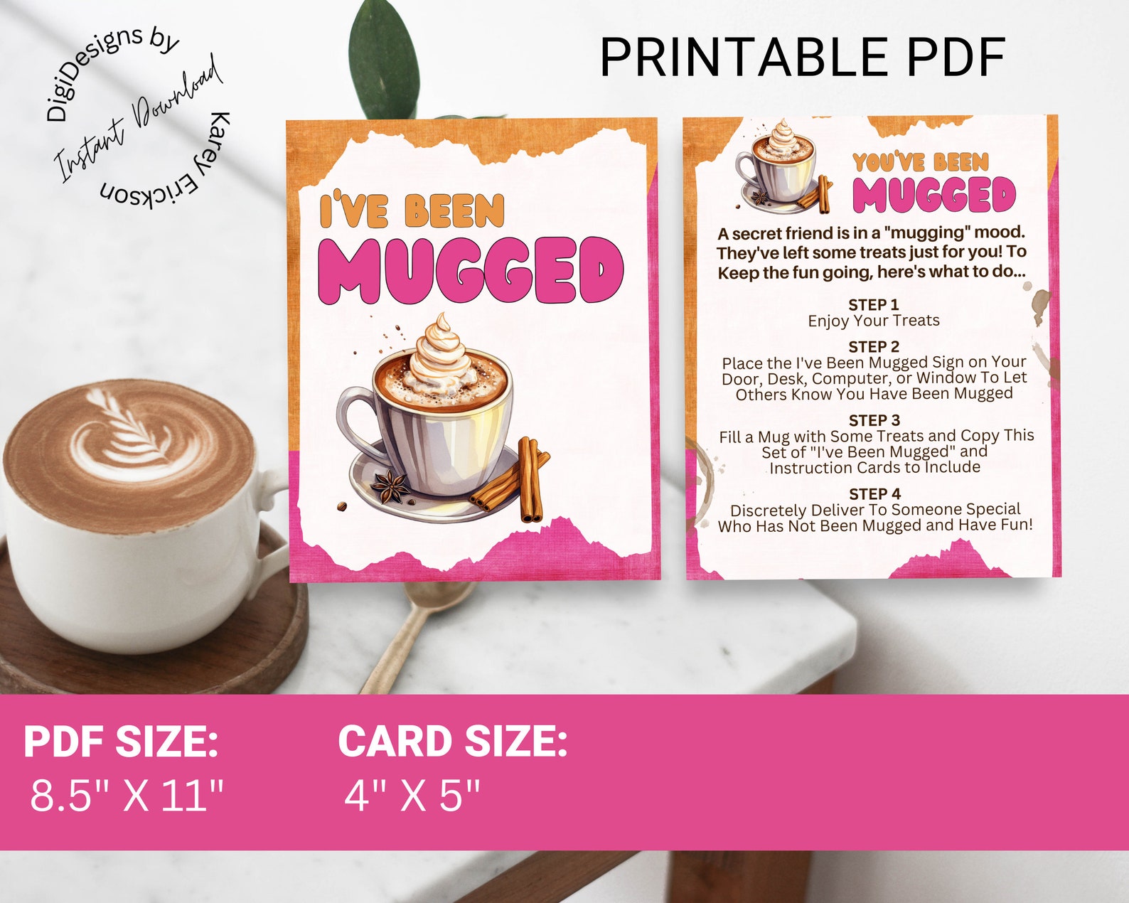 PRINTABLE PDF | You've Been Mugged | I've Been Mugged | Coffee Mug Game ...