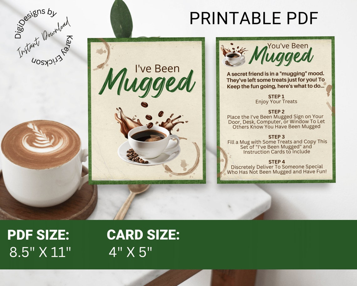 PRINTABLE PDF | You've Been Mugged | I've Been Mugged | Holiday Game ...