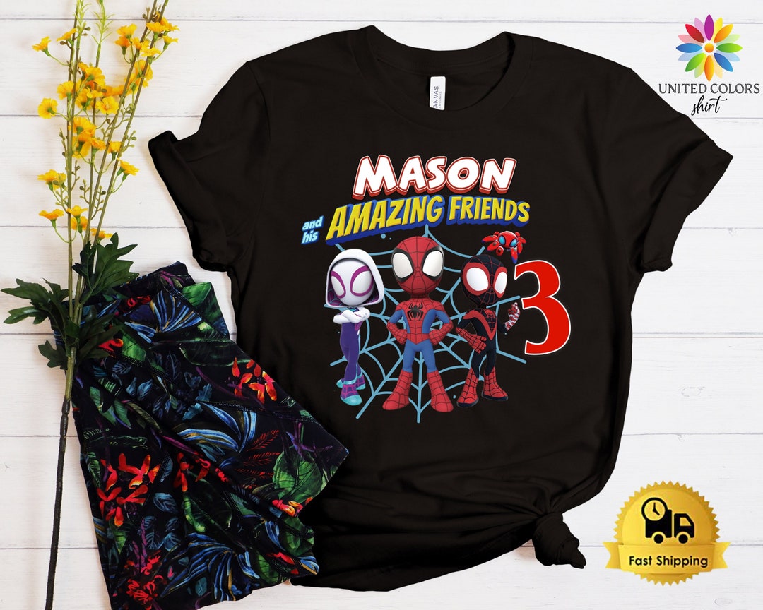 Spidey and His Amazing Friends Birthday Shirt, Spidey Birthday Tshirt ...