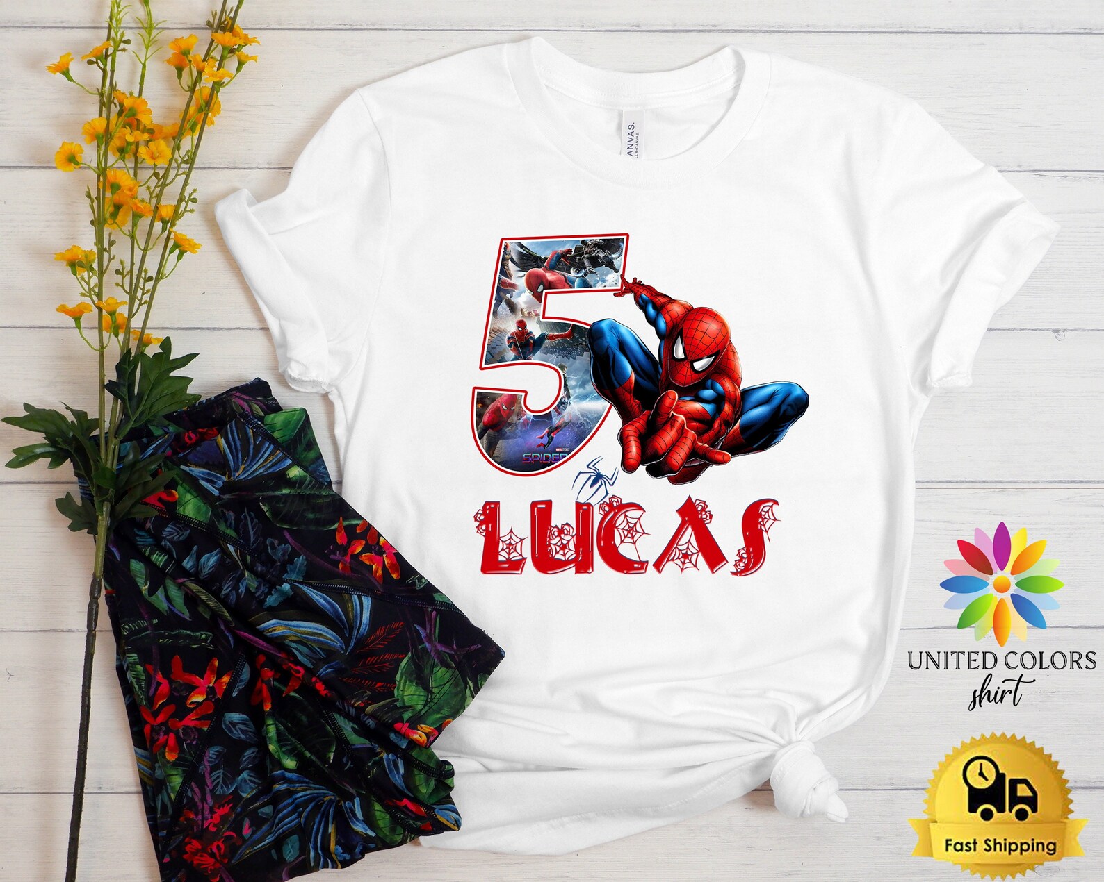 Spiderman Shirt, Spider-man Birthday Shirts, Birthday Boy Tee, Name Age ...