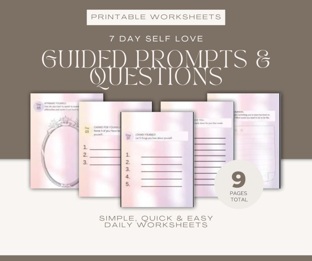 Self Love Guide. Self Love Guided Prompts and Questions. Self ...