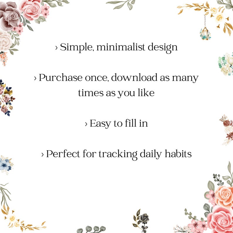 Editable Daily Habit Tracker | Interactive Watercolor Peachy Pink ...