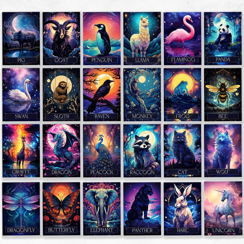 Spirit Animal Oracle Cards & Your Animals Guidebook - Editable Canva ...