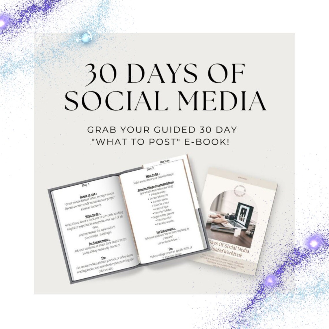 30 Days of Social Media Posts Pack-ebook, Guide, Workbook, Prompts, How ...