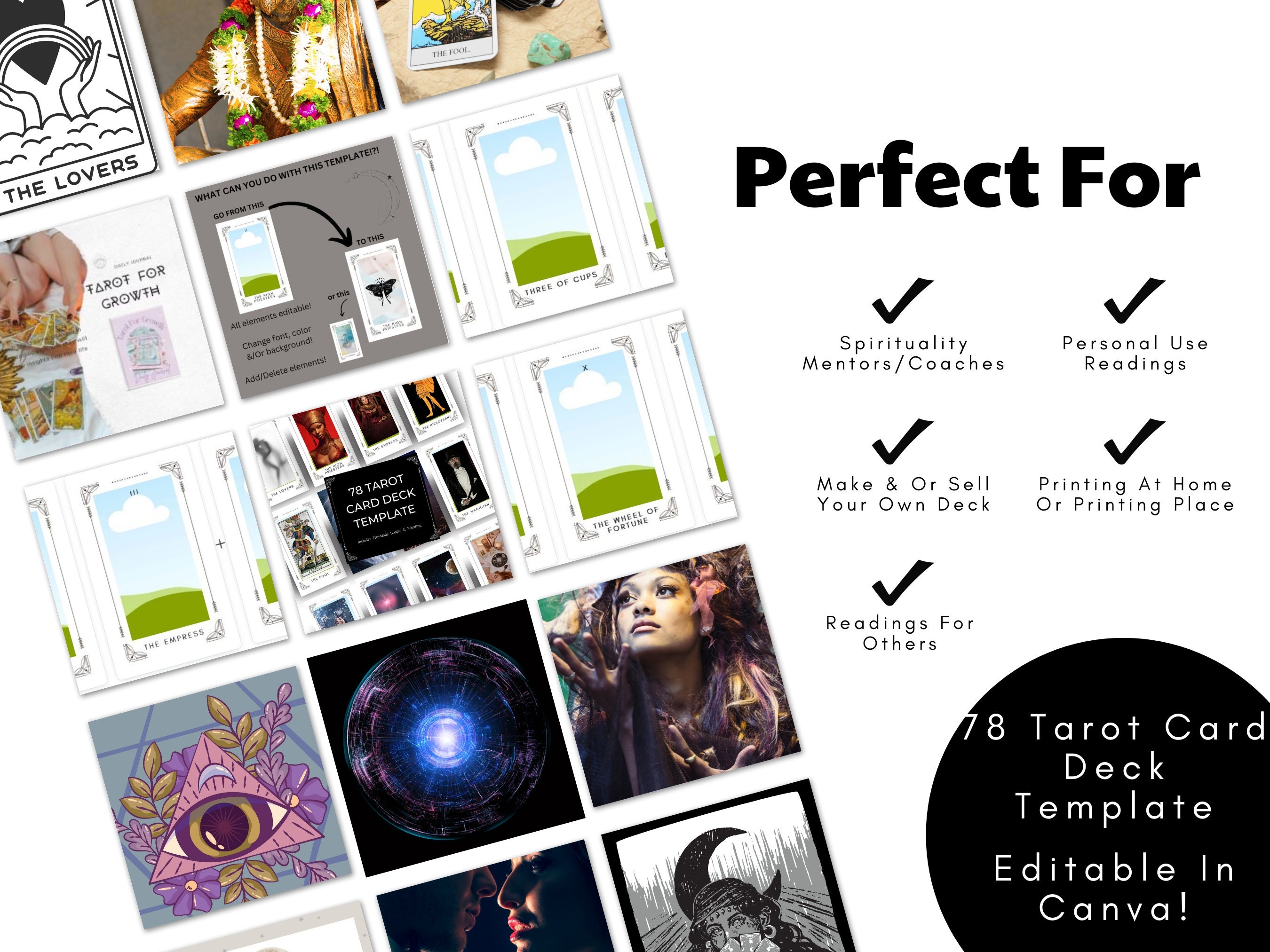 Tarot Card Deck Template, Pre Made Canva Templates, Make Your Own Cards ...