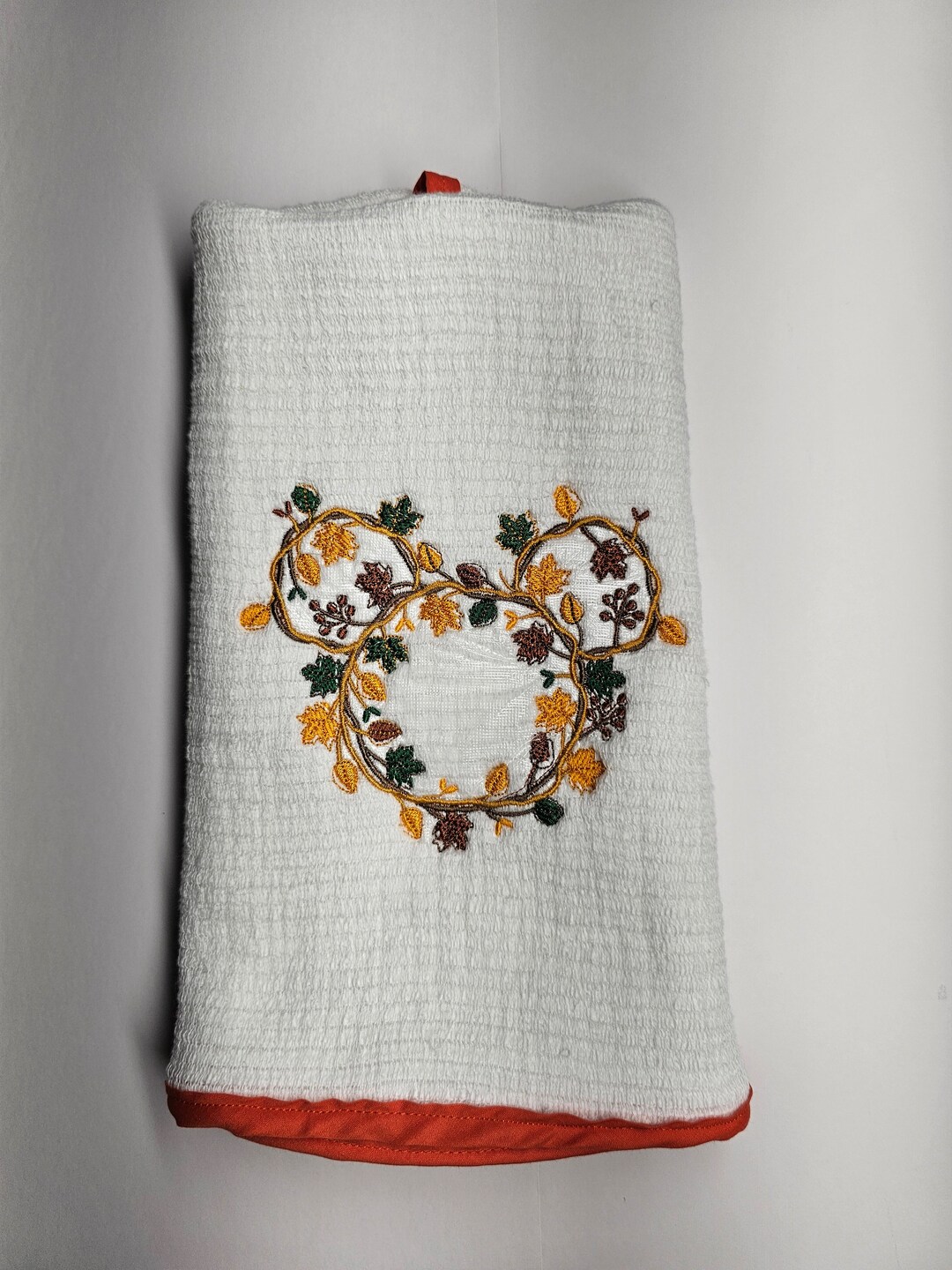 Disney Inspired Embroidered Hand Towel Fall Mickey Disneyland Handmade ...