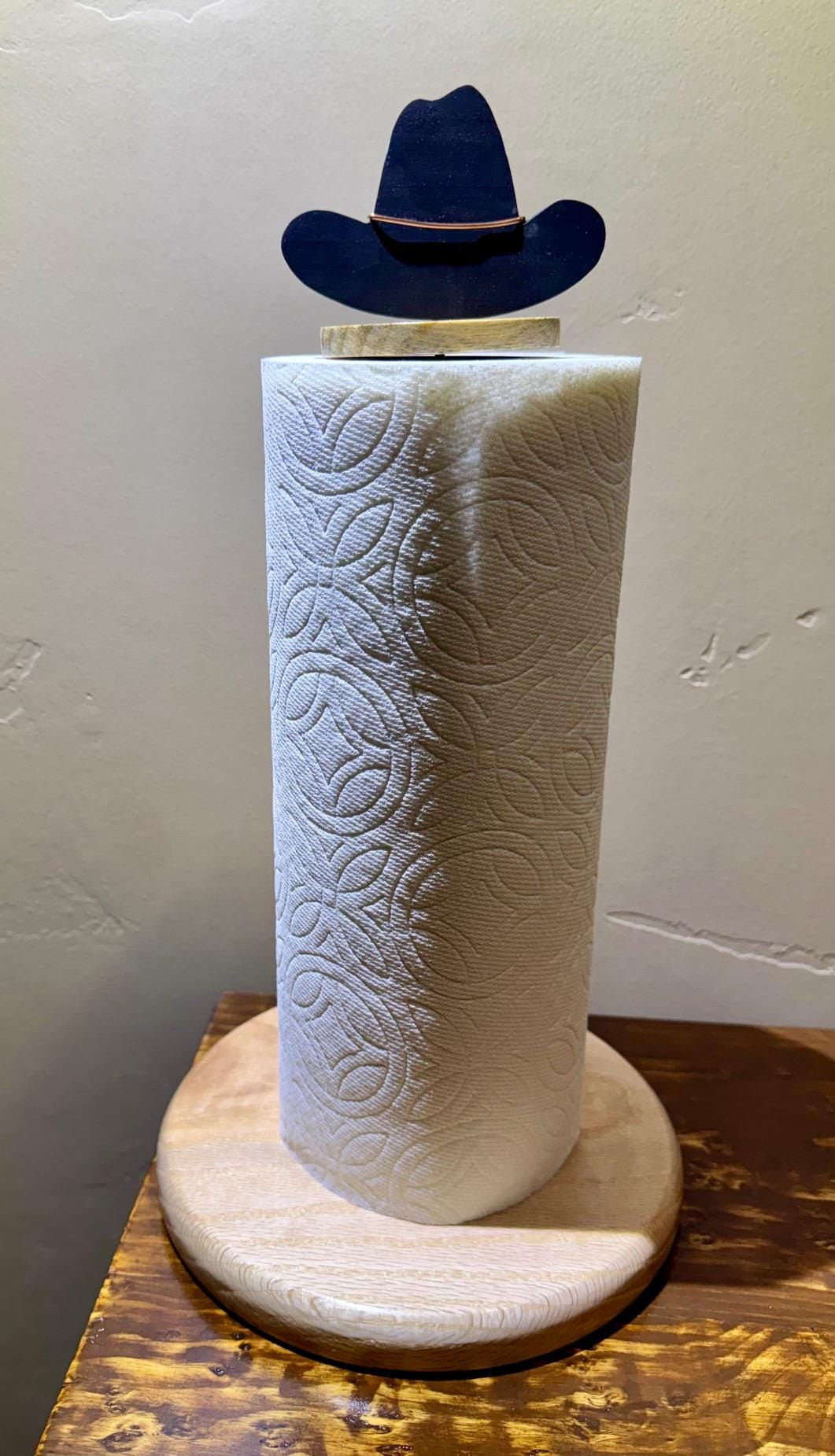 Cowboy Hat Paper Towel Holder, Counter Top Design, White Oak, Birch and ...