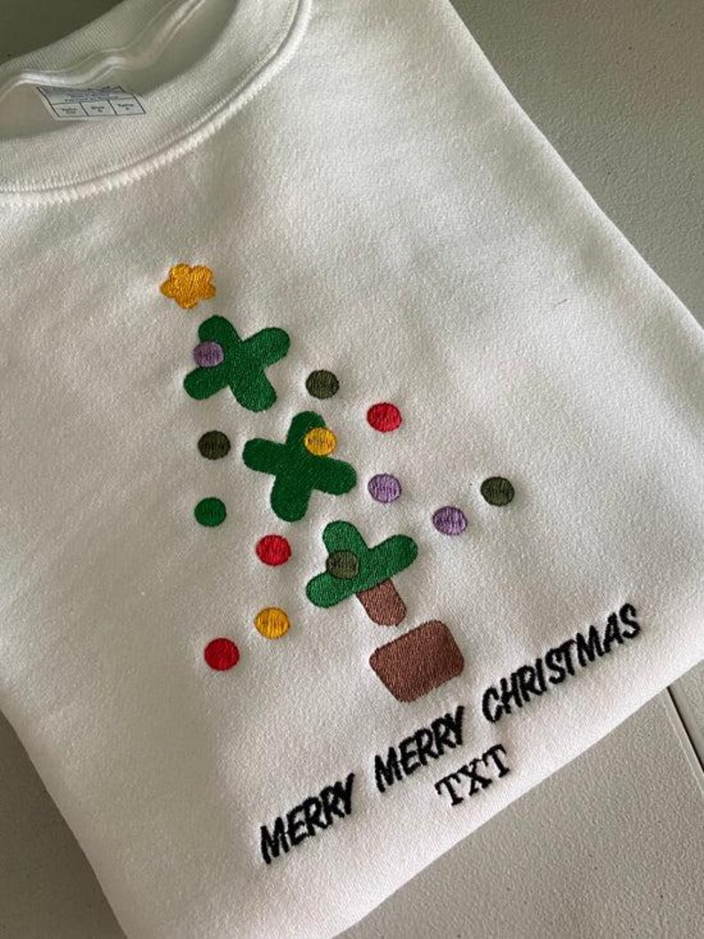 TXT CHRISTMAS EDITION Embroidered Sweatshirt - Etsy
