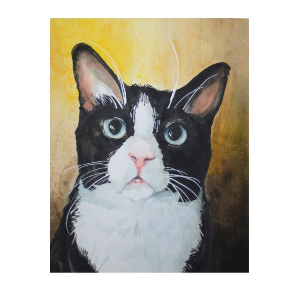 Tuxedo Cat Painting Etsy