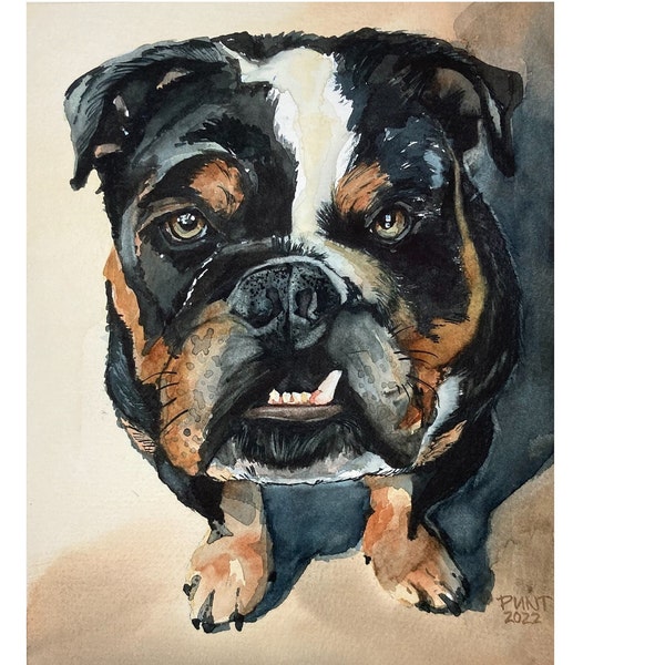 Bulldog Painting - Etsy