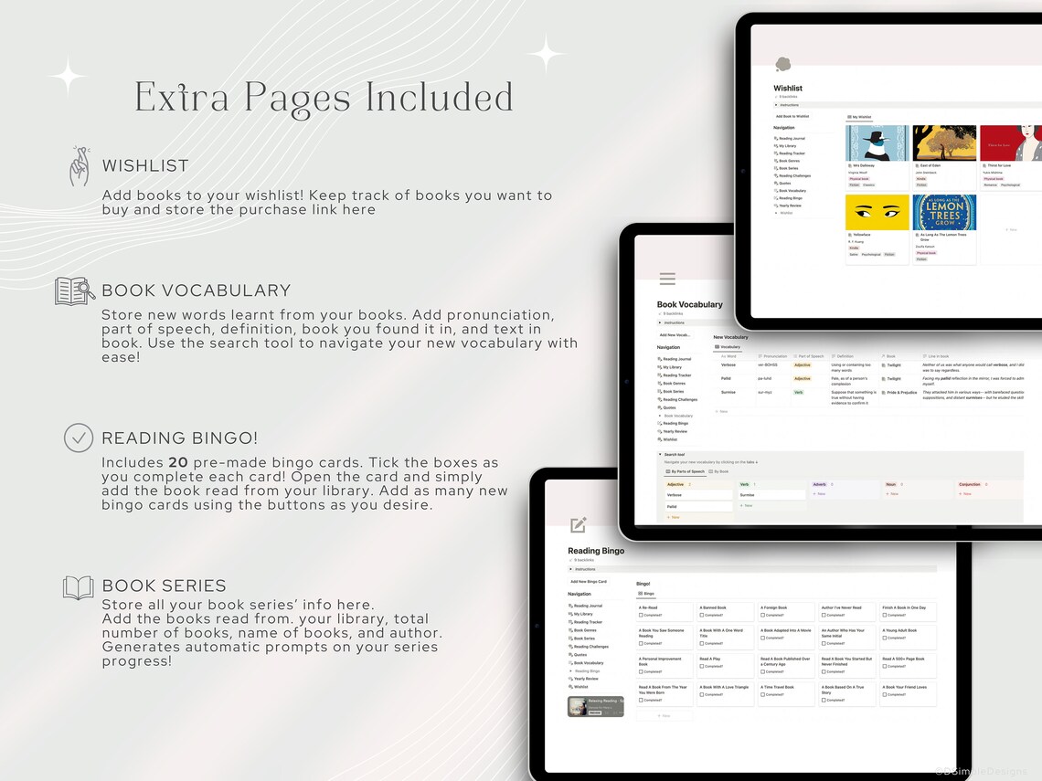Notion Reading Journal Template Notion Reading Tracker - Etsy