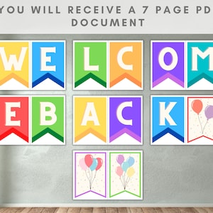 Printable Welcome Back Banner, Colorful Welcome Back Party Bunting - Etsy