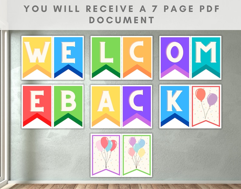 Printable Welcome Back Banner, Colorful Welcome Back Party Bunting - Etsy