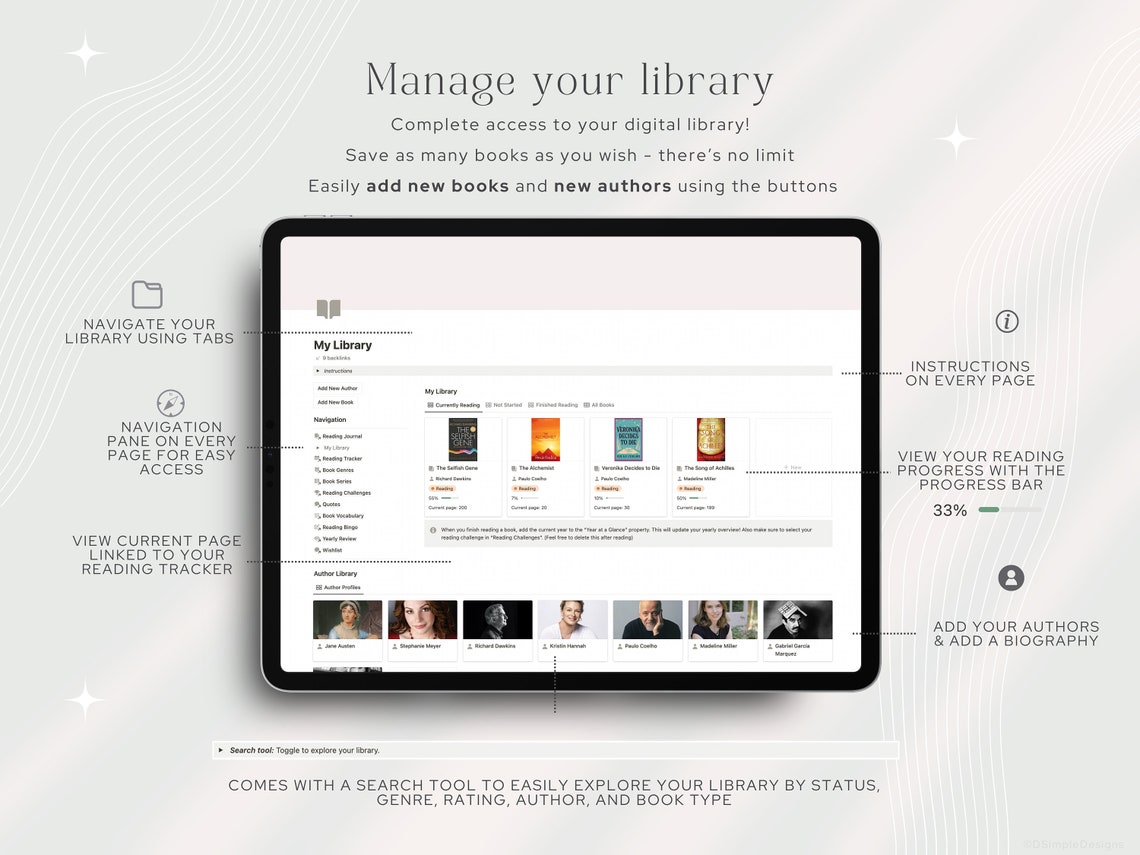 Notion Reading Journal Template Notion Reading Tracker - Etsy