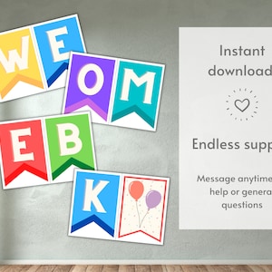 Printable Welcome Back Banner, Colorful Welcome Back Party Bunting - Etsy