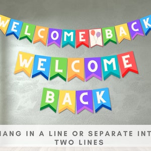 Printable Welcome Back Banner, Colorful Welcome Back Party Bunting - Etsy