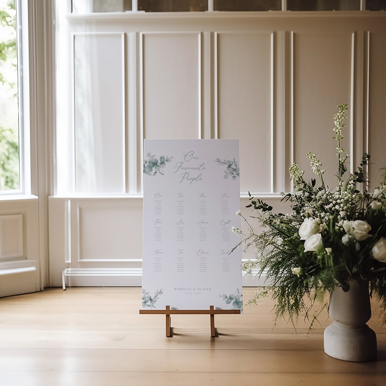 Eucalyptus Table Plan Editable Table Plan, Digital Download Wedding ...