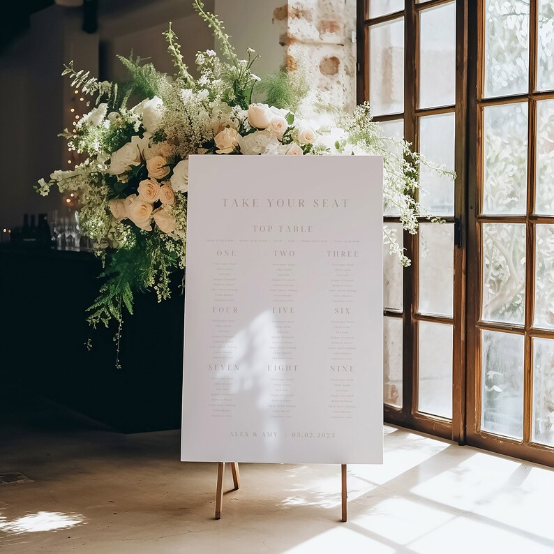 Modern Minimal Table Plan Editable Table Plan, Digital Download Wedding ...