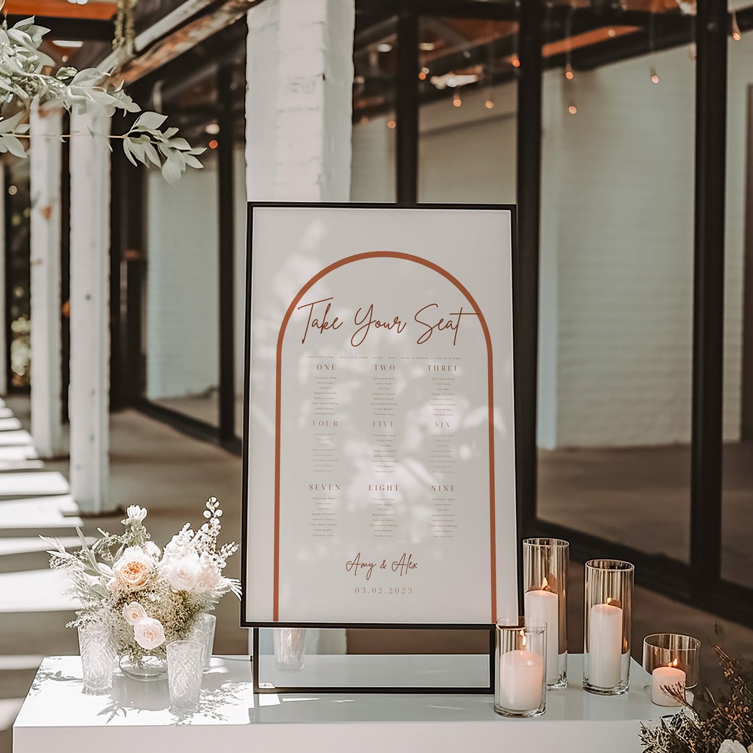 Arch Design Table Plan Editable Table Plan | Digital Download Wedding ...