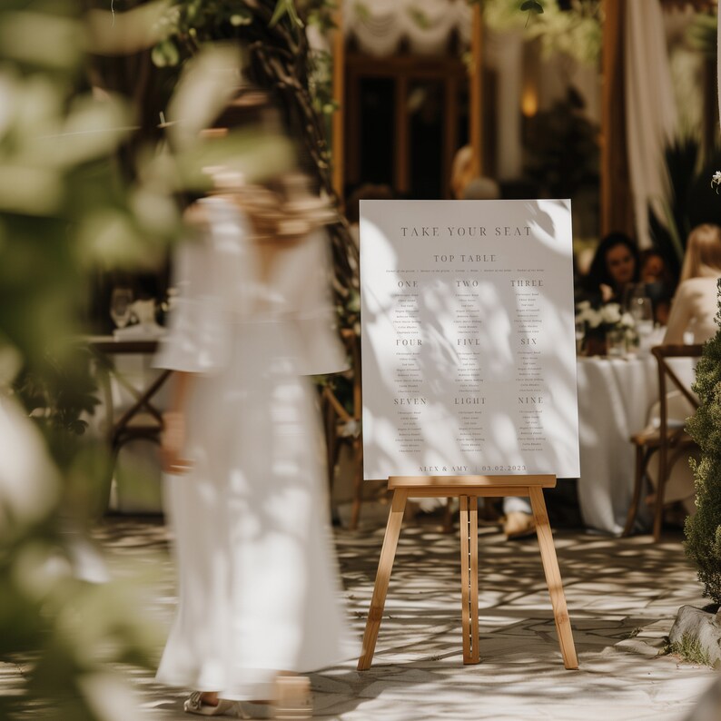 Modern Minimal Table Plan Editable Table Plan, Digital Download Wedding ...