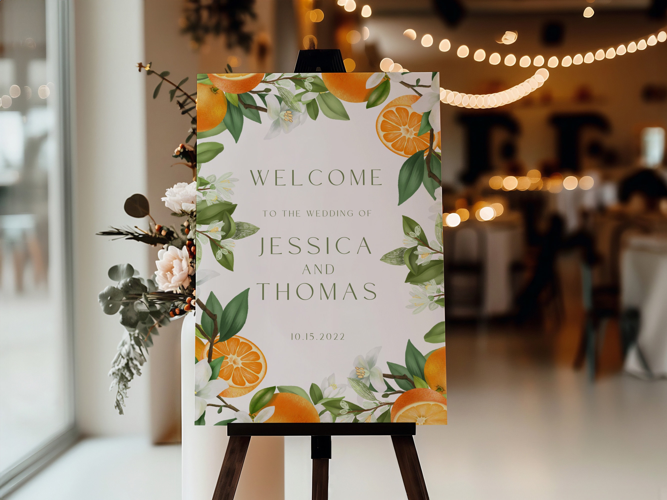 Orange Theme Editable Welcome Sign | Digital Download Wedding Welcome ...