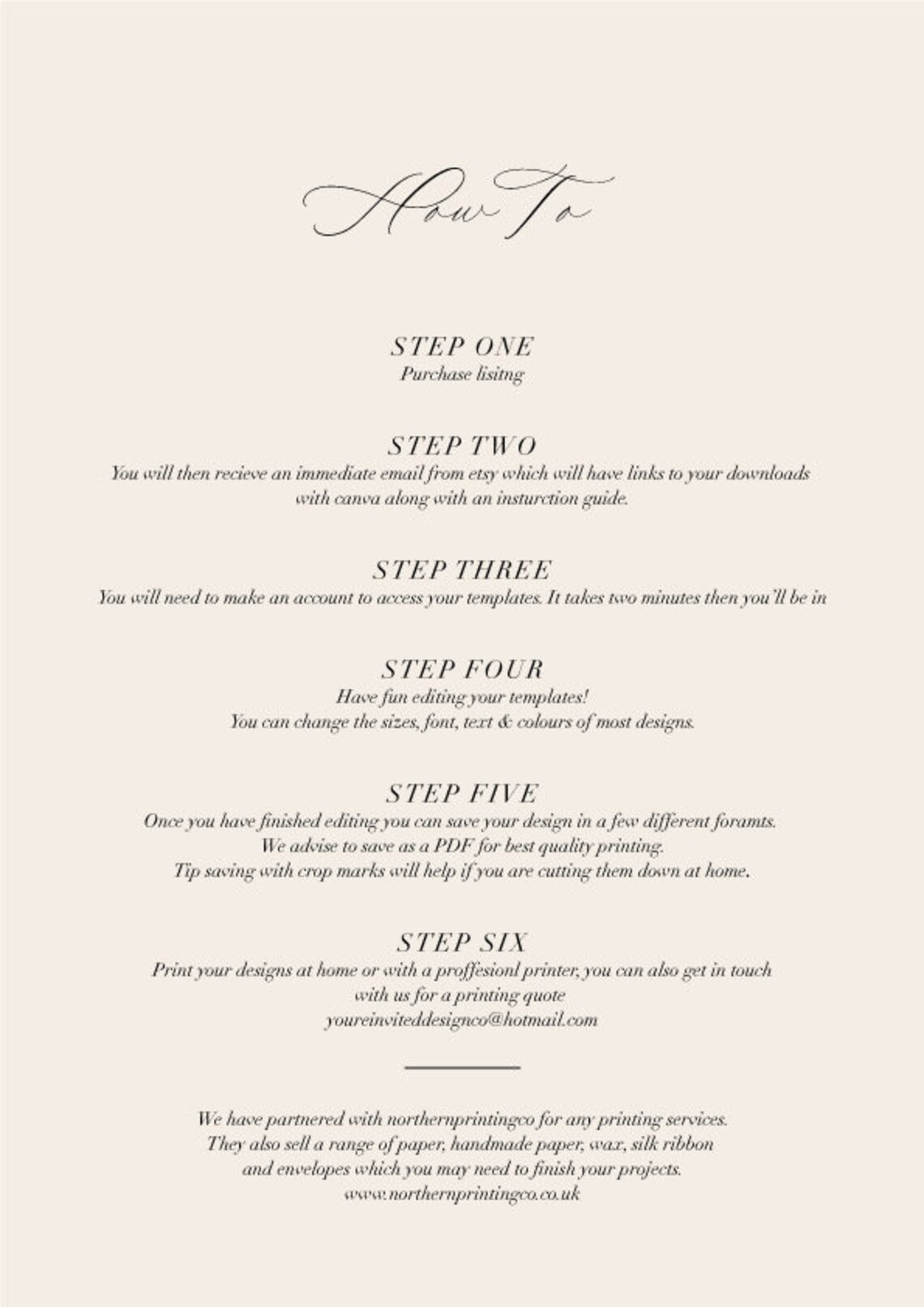 Cursive Script Editable Menu, Digital Download Wedding Menu ...