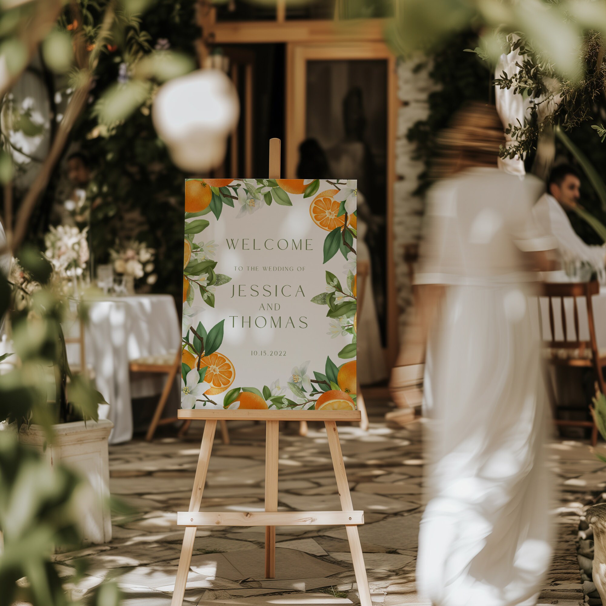 Orange Theme Editable Welcome Sign | Digital Download Wedding Welcome ...