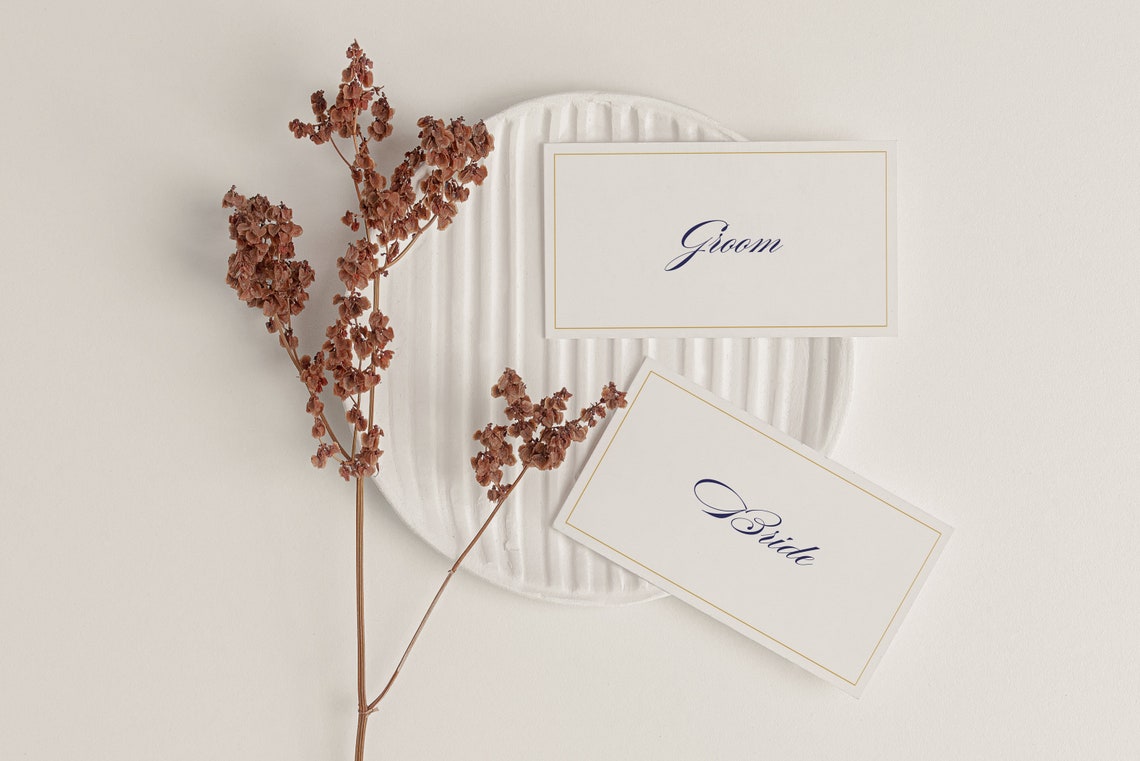 Formal Calligraphy Editable Name Cards, Digital Download Place Setting ...