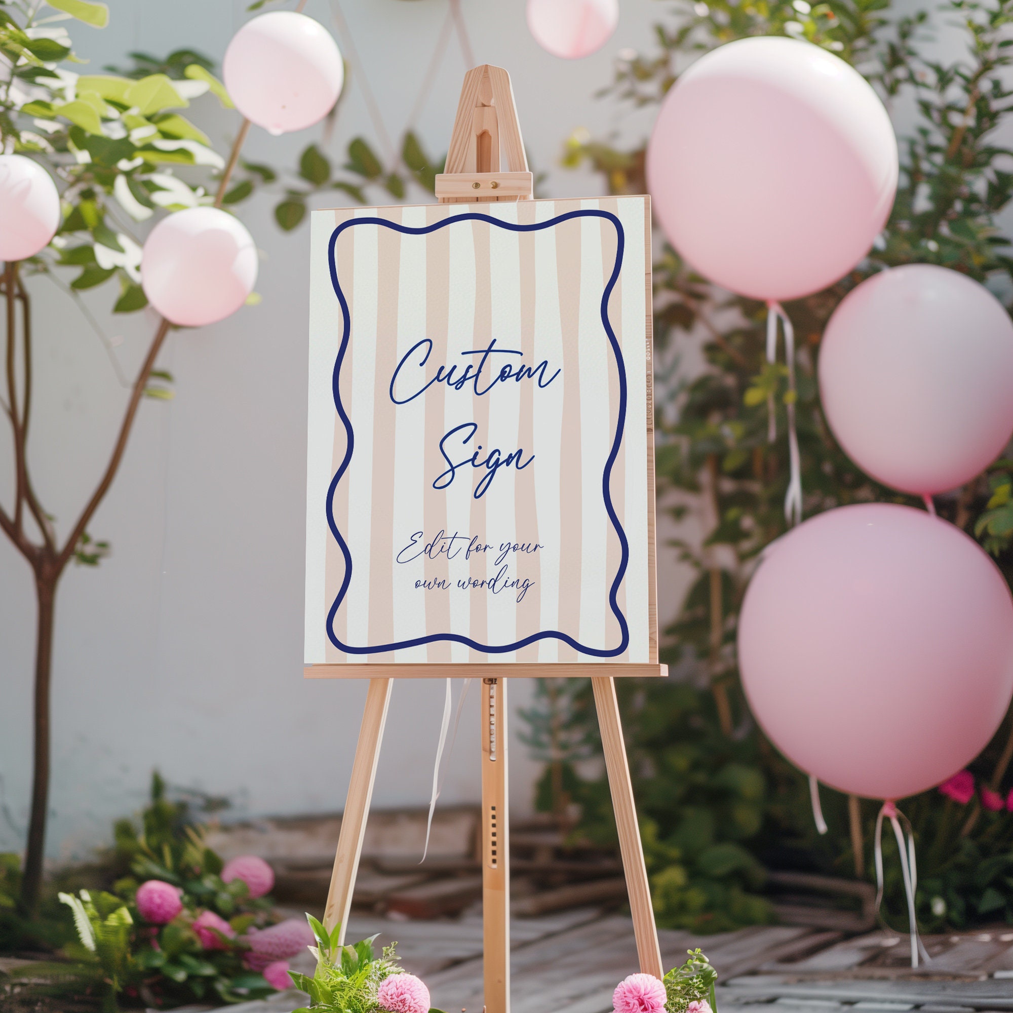 Wavy Edge Editable Digital Download Event Custom Sign, Digital Download ...