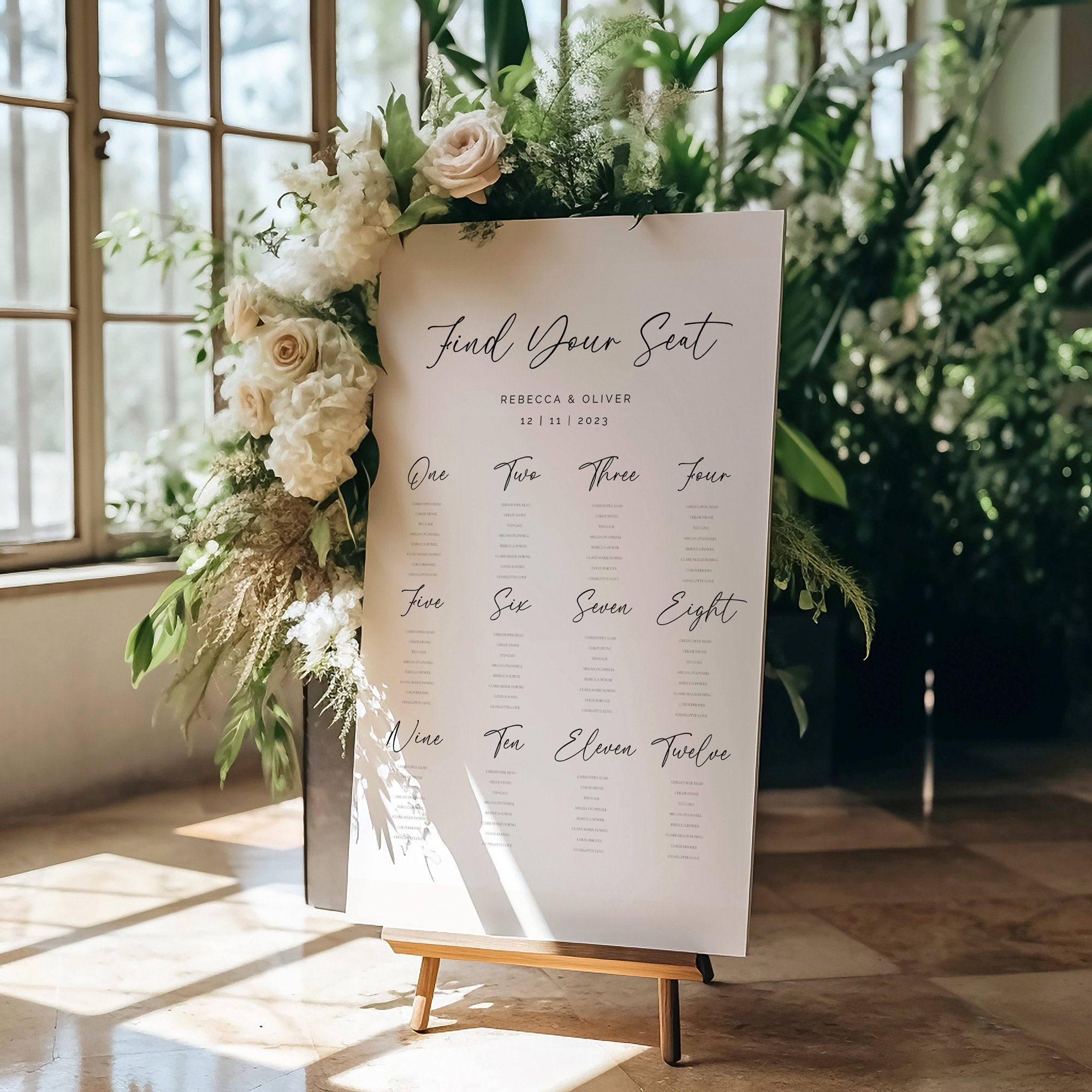 Minimal Table Plan Design, Wedding Table Plan, Table Plan Digital ...