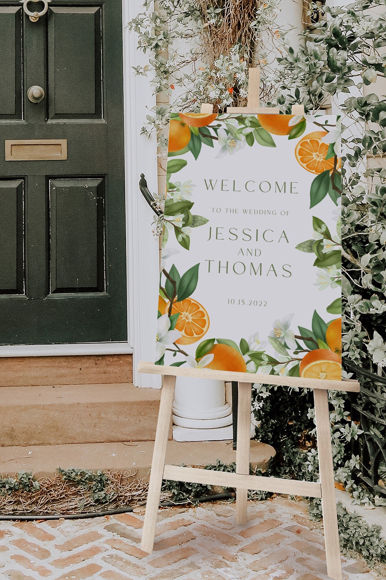 Orange Theme Editable Welcome Sign | Digital Download Wedding Welcome ...