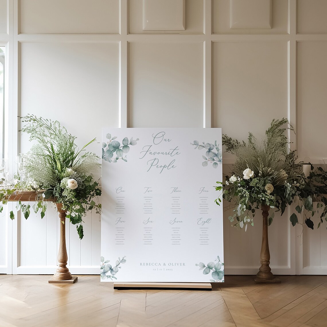 Eucalyptus Table Plan Editable Table Plan, Digital Download Wedding ...