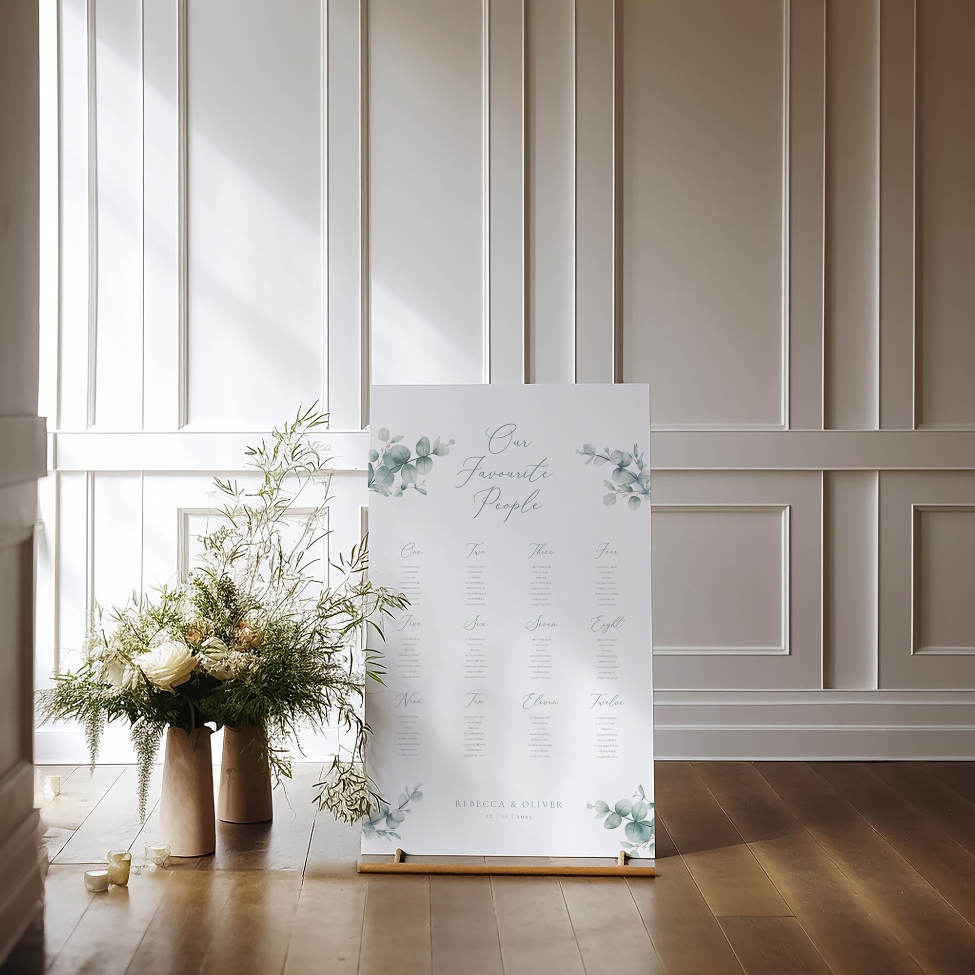 Eucalyptus Table Plan Editable Table Plan, Digital Download Wedding ...