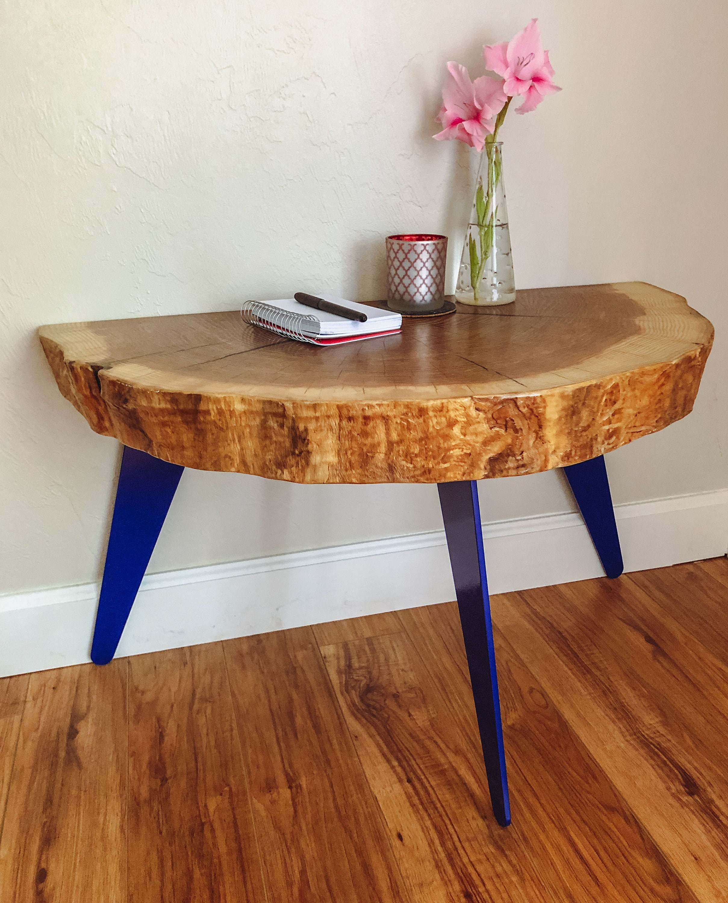 Half Round Coffee Table, Live Edge Coffee Table, Modern Coffee Table - Etsy