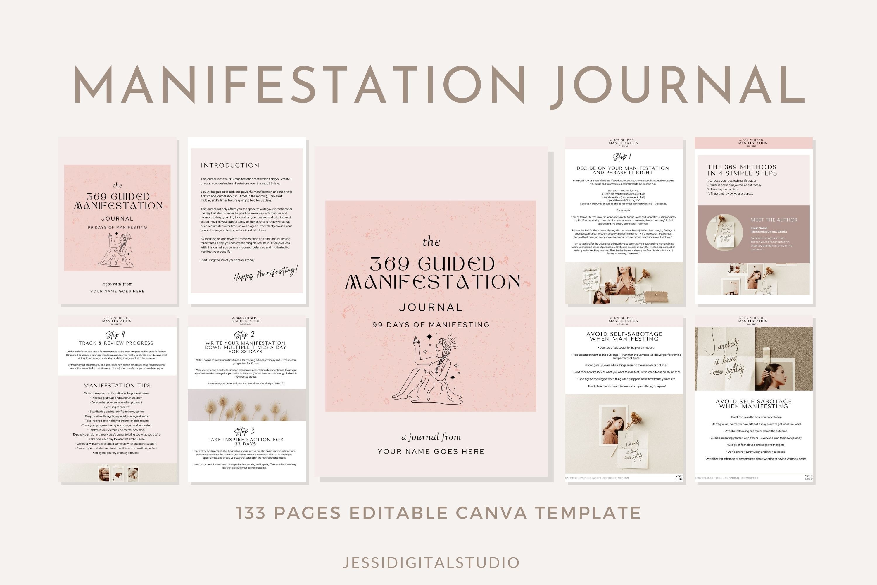 Manifestation Journal Canva Template, 369 Manifestation Journal ...