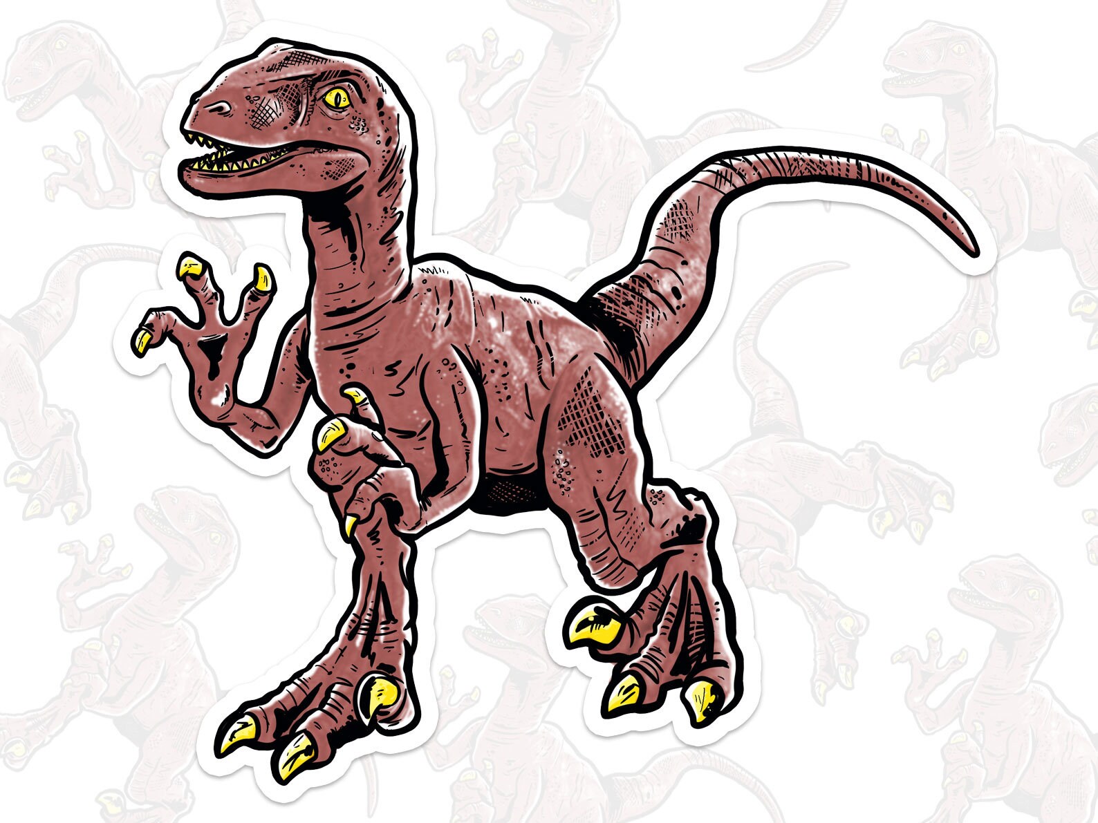 Large Velociraptor Dinosaur Sticker Dinosaur Lover - Etsy
