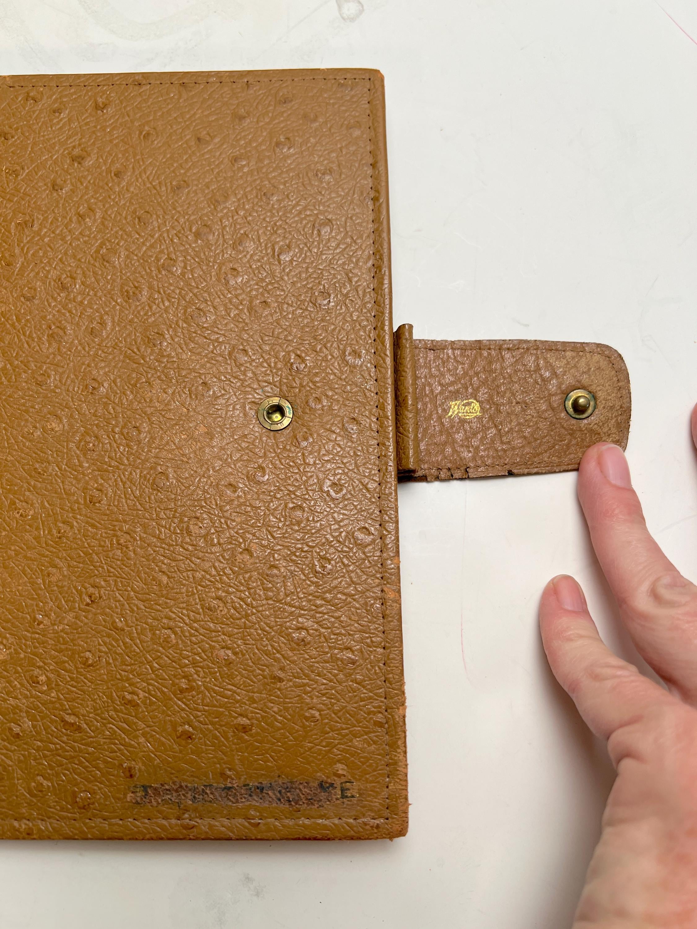 Vintage Leather Notebook Marked Ward's With Small Bound Paper Notebooks ...