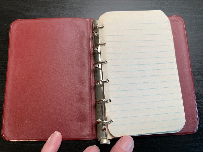 Small Vintage 6-ring Burgundy Vinyl Binder With Paper Small Junk ...