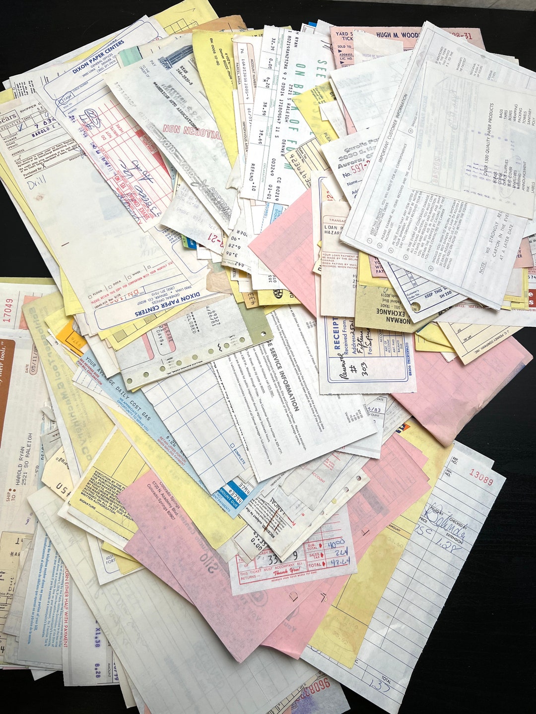 Lot 26 Vintage Papers for Junk Journal Over a Pound of Vintage Invoices ...